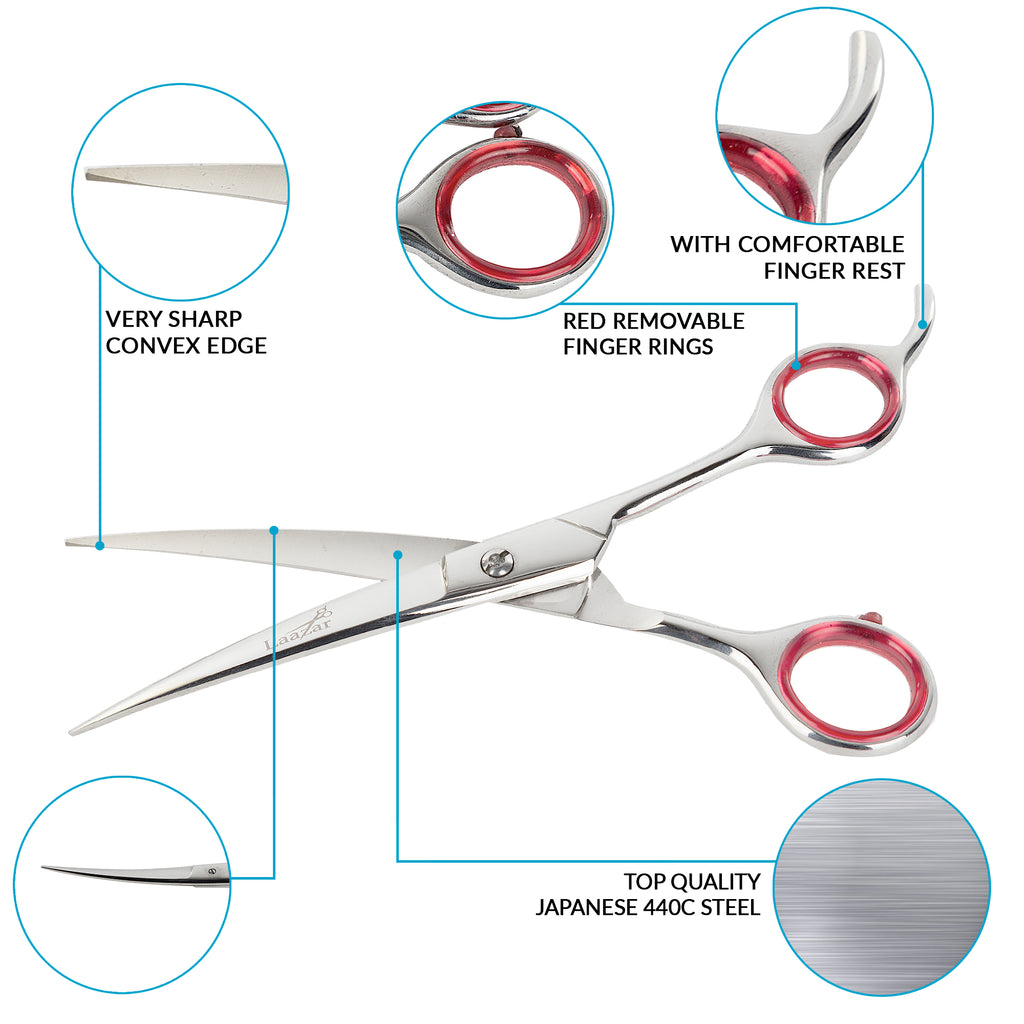 Red Series, 7.5 Inch Curved Grooming Scissors – Sharf Shears