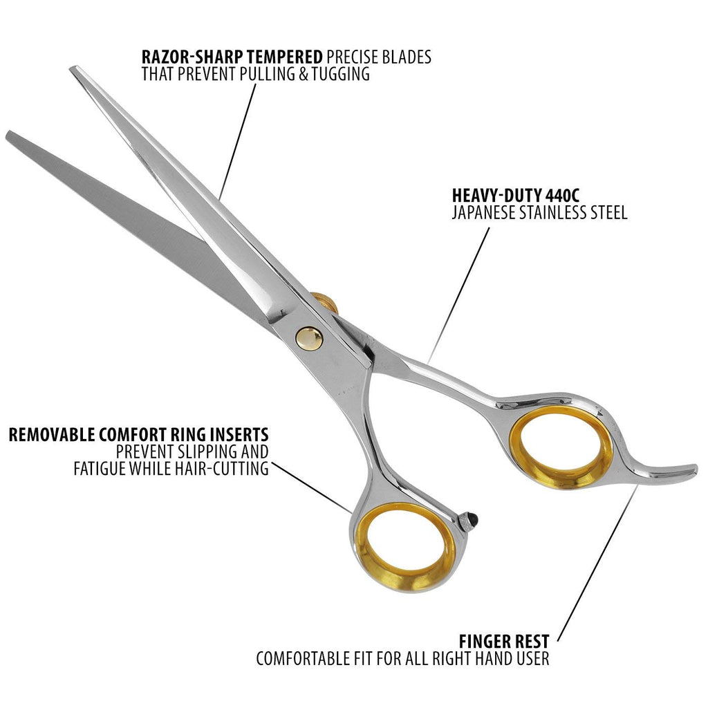Sharf Professional 7.5 Inch Straight Barber Scissors shears Women men ...